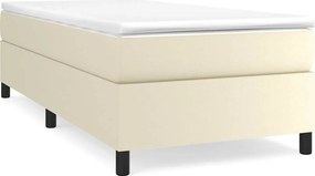 Rám postele s boxspringem krémový 90x200 cm umělá kůže 3121025