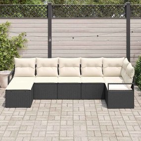 Set pohovek 7 ks Černá polyratan 3346467