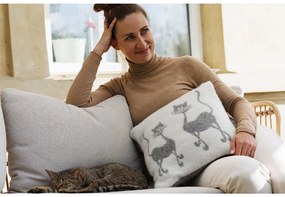 Wooline Vlněný polštář s motivem koček