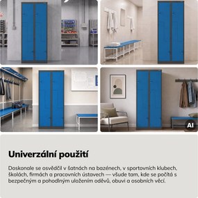 Šatní skříň typu L antracitovo-modrá, 800x1850x450 mm: JULIA