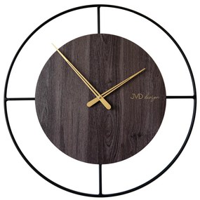 JVD Designové minimalistické dřevěné kovové nástěnné hodiny JVD HC41
