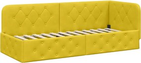 Rohový rám postele Žlutá 80 x 200 cm samet 3394068