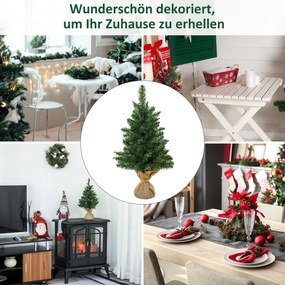 Aosom Mini vánoční stromek s umělým sněhem, vysoký 60 cm, s betonovým stojanem, vícebarevný