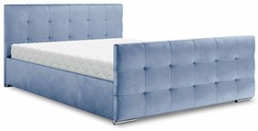 Manželská postel 160 cm Billie (světle modrá) (s roštem a úložným prostorem). 1046827