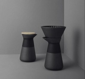Černý kameninový set na překapávanou kávu 600 ml Theo – Stelton