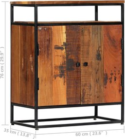 Odkládací skříňka 60x35x76 cm masivní recyklované dřevo a ocel 282727