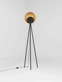 LED černo-zlatá stojací lampa Kitro