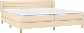 Box spring postel s matrací krémová 200x200 cm textil 3126914