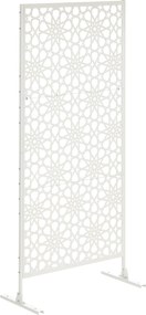 Outsunny třídílný paravan se designem sněhové vločky pro venkovní zahrady, terasy a pavízy 92x45x198 cm Bílý | Aosom