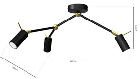 Bodové svítidlo IRIS 3xGU10/MR11/40W/230V černá/zlatá