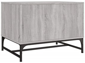 Konferenční stolek skleněná dvířka šedý sonoma 68,5x50x50 cm - Default Title