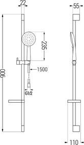 Mexen sprchový set DS67, černý, 785674583-70