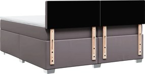 Box spring postel s matrací šedá 200x200 cm umělá kůže 3286138