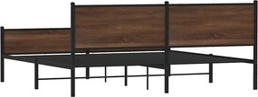 Kovový rám postele bez matrace hnědý dub 193 x 203 cm 3301417