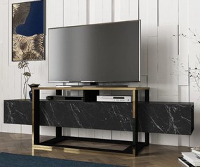 TV stolek Bianco černý/zlatý