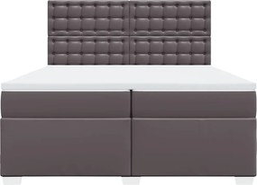Box spring postel s matrací šedá 200x200 cm umělá kůže 3293038