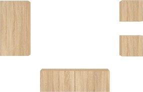 4dílná obývací stěna s LED osvětlením dub sonoma 3216883
