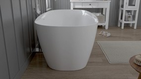 Erga Aspen, volně stojící vana 170x78 cm + odtoková zátka, bílá lesklá, ERG-ASPEN-170078-WH-WH