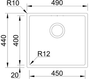 Nerezový dřez Sinks BOX 490 RO 1,0mm