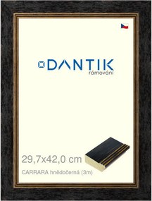 DANTIK rámeček 29,7x42 | CARRARA hnědočerná (Plexi Čiré)