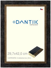 DANTIK rámeček 29,7x42 | CARRARA hnědočerná (Plexi Čiré)