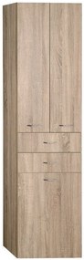 Aqualine ZOJA/KERAMIA FRESH skříňka vysoká s košem 50x184x29cm dub platin 51295