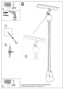 Sollux SL.0576 - Lustr na lanku DIEGO 3xE27/60W/230V šedá