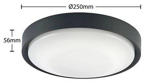 Venkovní stropní svítidlo Lucande Lare LED, Ø 25 cm