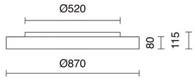 Indeluz 801B-L33A3B-02 stropní přisazené LED svítidlo Bilog L, černé, 96W, 4000K ø87cm