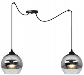 Závěsné svítidlo Bergen Spider, 2x chromové/transparentní skleněné stínítko (fi 15cm)