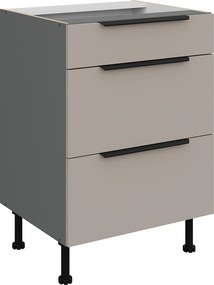 ARIA ta | dolní skříňka 60 D 3S zásuvková | 60 cm | PREMIUM BOX | antracit/béžová