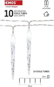 LED vánoční girlanda EMOS DCGC01 ZY2164 10x rampouch 1,35m 2xAA studená bílá