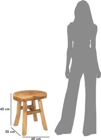 Stolička Teak 42 cm z masivu hnědá