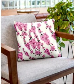 Povlak na polštářek bavlněný - květy sakury- 40x40cm