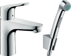 Hansgrohe Focus E2, umyvadlová baterie 100, s ruční sprchou Bidette, chromová, 31927000