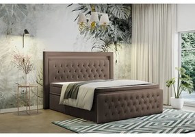 Čalouněná postel CESAR včetně úložného prostoru 200x200 cm Hnědá