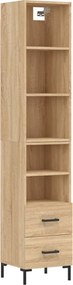 vidaXL Skříň highboard 34,5 x 34 x 180 cm kompozitní dřevo [3189768] Barva: hnědý dub
