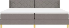Postel s boxspringem s čelo Taupe 200 x 200 cm textil 3341381