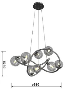 Wofi 7014-805 - LED Lustr na lanku NANCY 8xG9/3,5W/230V černá/chrom