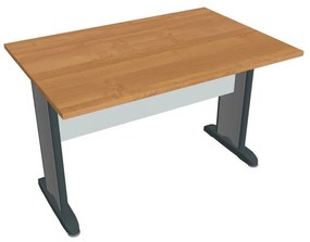 Stůl jednací rovný 120 cm - Hobis Cross CJ 1200 Dekor stolové desky: olše, Dekor lamino podnože: šedá, Barva nohou: černá