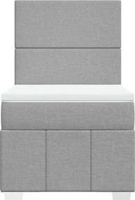 Box spring postel s matrací světle šedá 90x200 cm textil 3291544