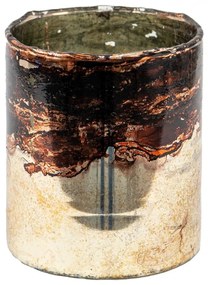 Skleněná čajová svíčka Houder Brown 11*13 cm – 11x13 cm