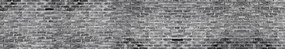 DIMEX | Fototapeta do kuchyně Šedá cihlová zeď KI-350-300 | 350 x 60 cm | šedá, černá