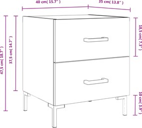 vidaXL Noční stolek 40 x 35 x 47,5 cm kompozitní dřevo [827314] Barva: bílá s vysokým leskem