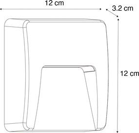 Sada 2 černých čtvercových venkovních nástěnných svítidel vč. LED IP65 - Gem