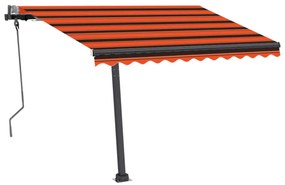 vidaXL Volně stojící ručně zatahovací markýza 300x250 cm oranžovohnědá