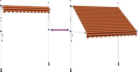 Ručně zatahovací markýza 250 cm oranžovo-hnědá 145837