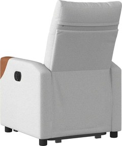Elektrické zvedací polohovací křeslo obláčkově šedé textil 3324021