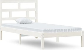 Rám postele bílý 90 x 190 cm Single masivní dřevo 3101184