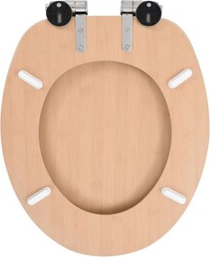 WC sedátko s funkcí pomalého sklápění 2 ks MDF motiv bambusu 276994